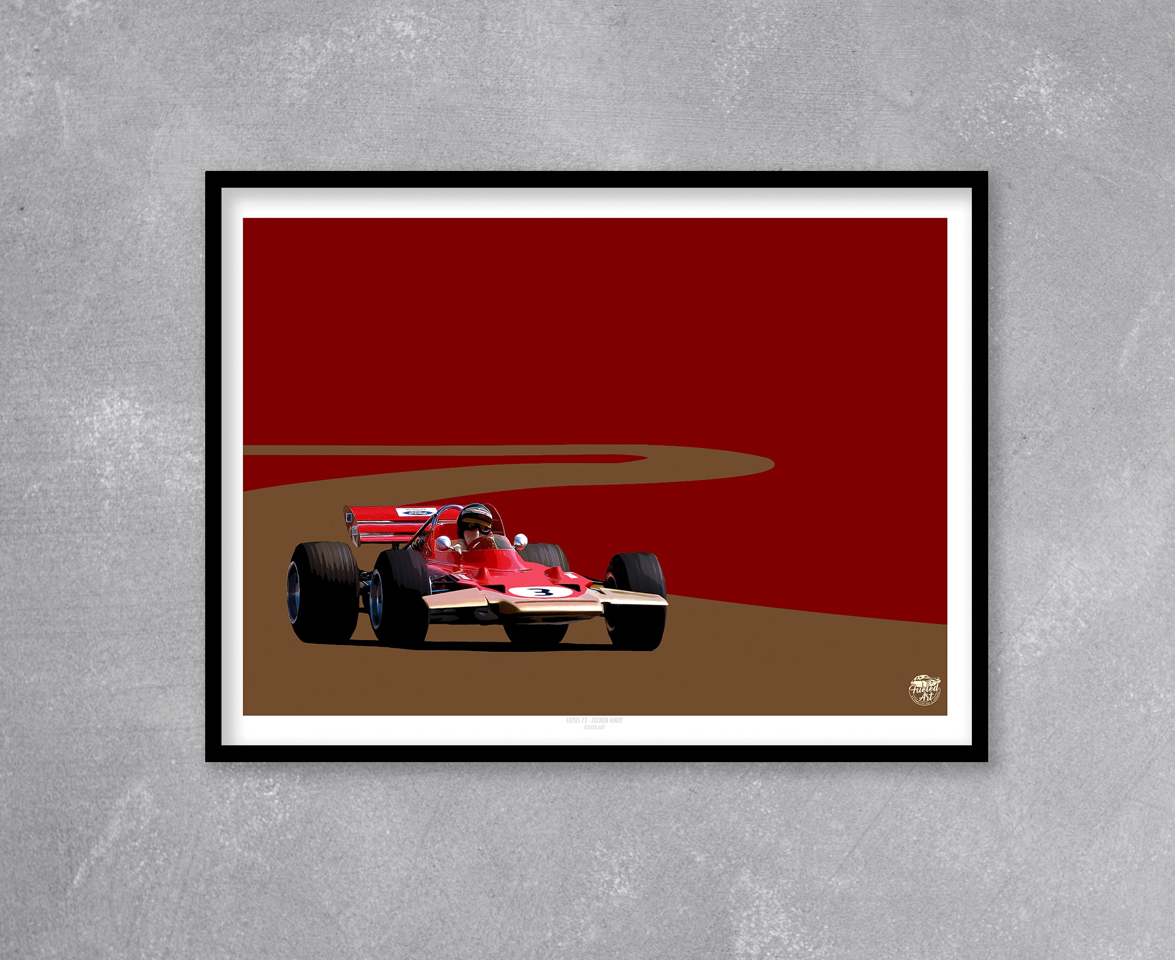 Jochen Rindt Lotus 72 F1 Print - Various Sizes. Lotus F1 gifts – Fueled.art