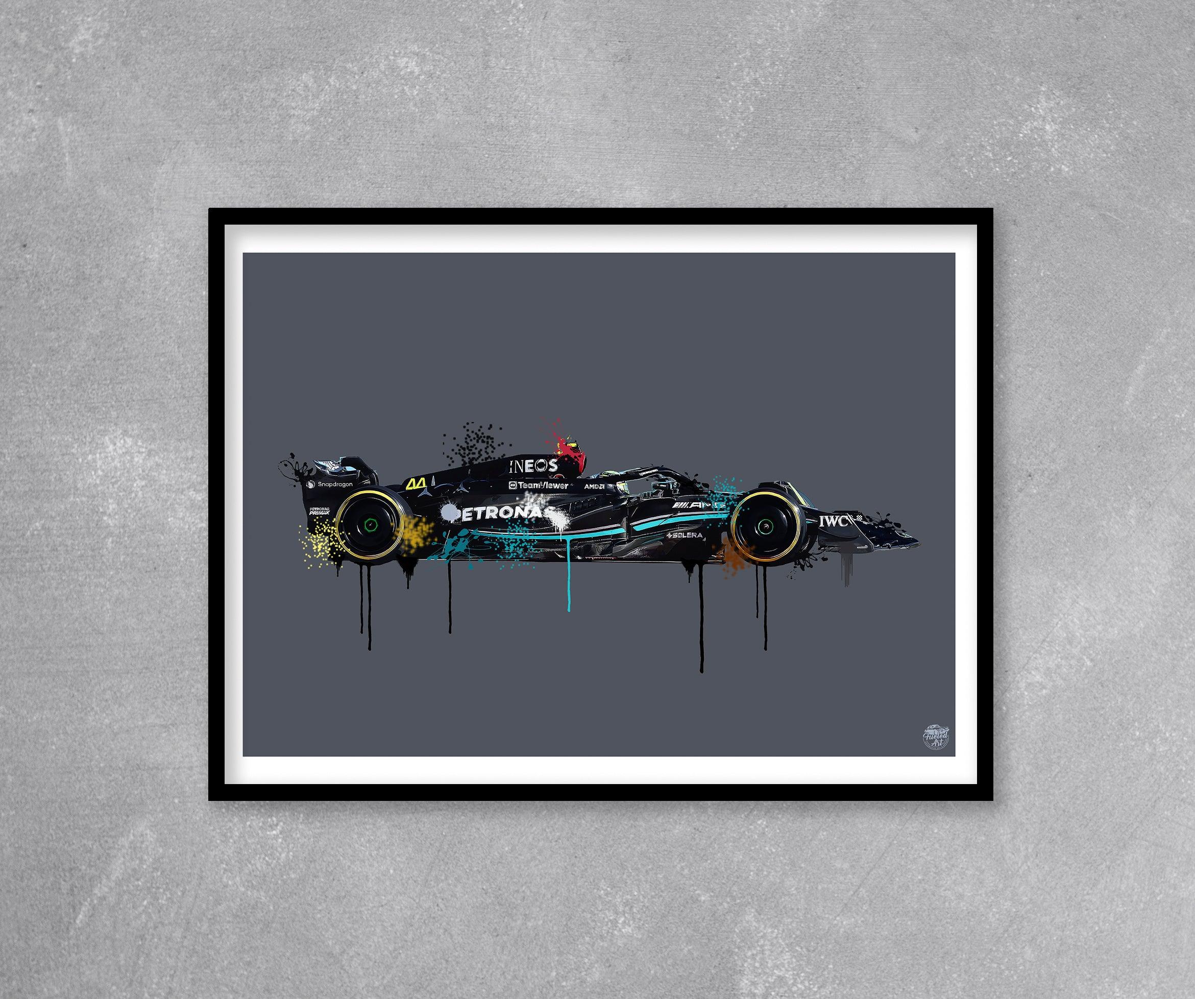 Lewis Hamilton 2023 Mercedes F1 print - Various Sizes. F1 gifts ...