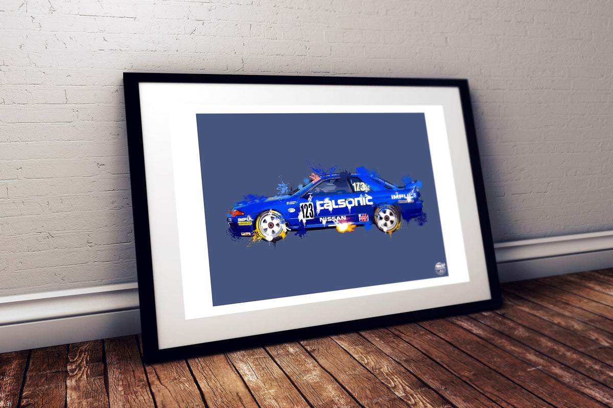 Nissan Skyline R32 GTR Calsonic print - Various Sizes. JDM print ...
